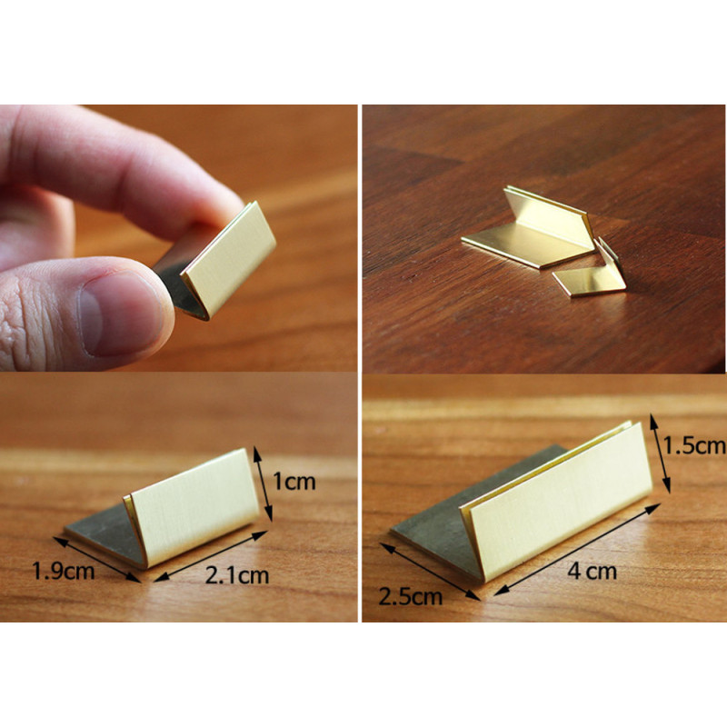 10 Brass Display Name Tag Holder Food Label Card Menu Sign Stand ...